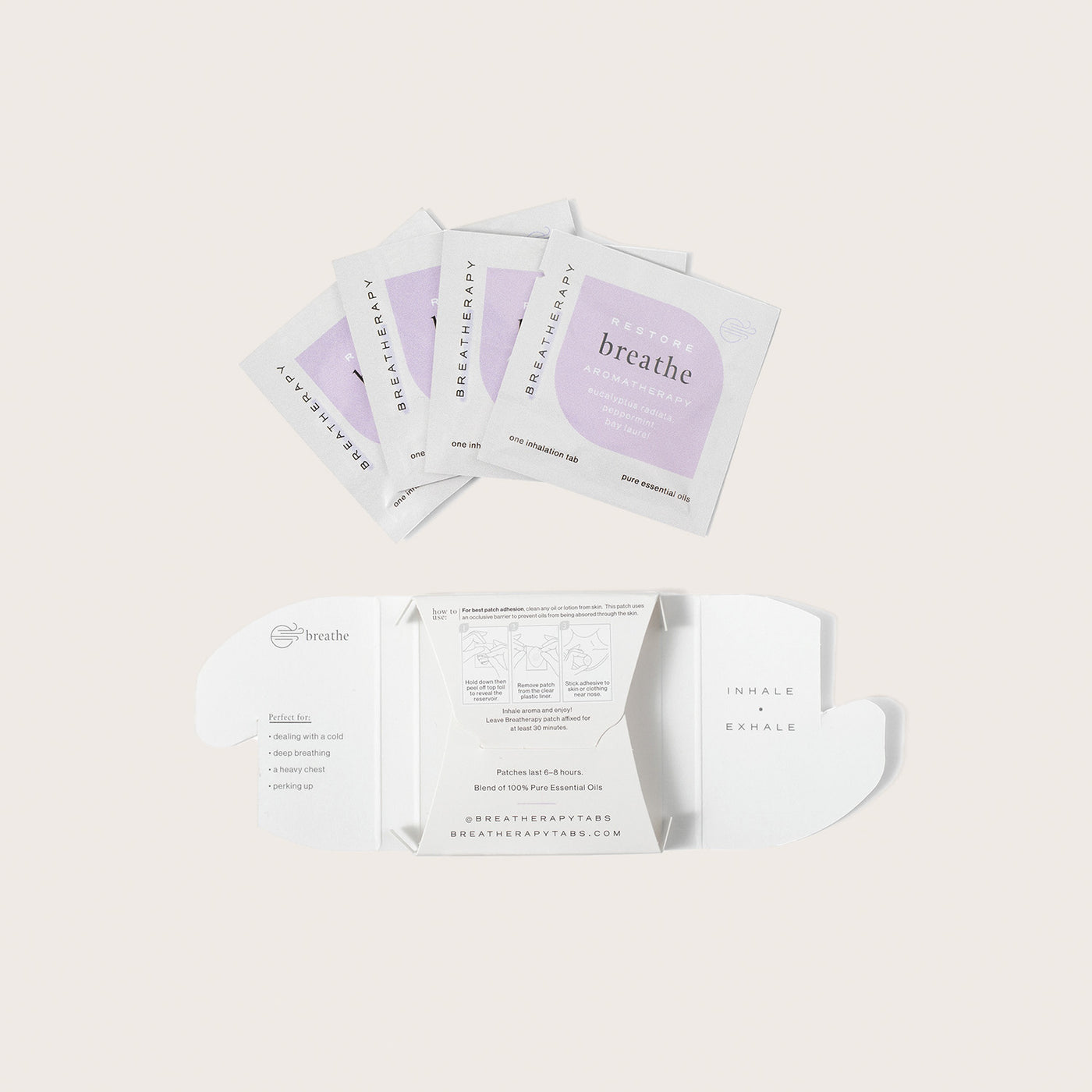 Breathe Aromatherapy Patch 4-Count Box Essential Oil Aroma Patch for ...
